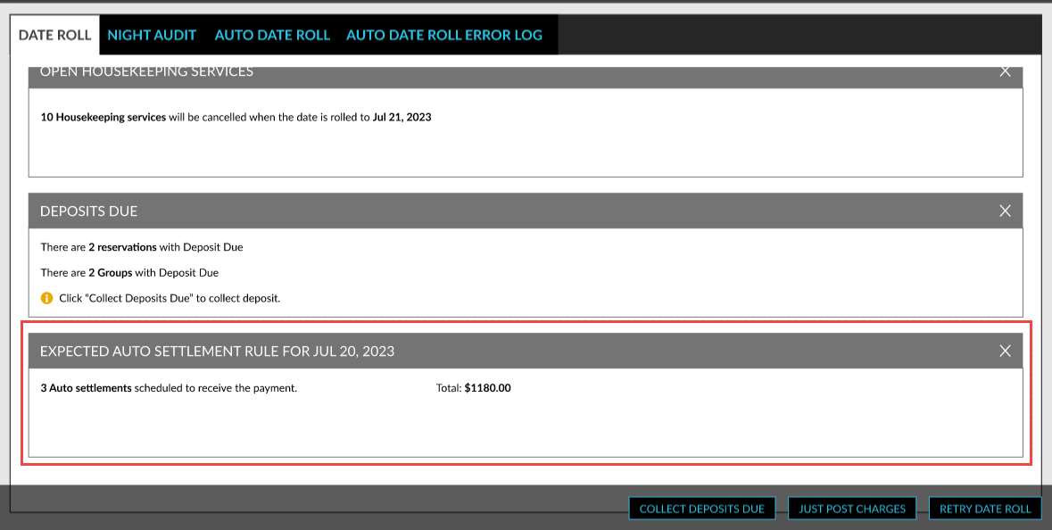 Auto Settle Folios Periodically in Reservations, Groups, and House Accounts